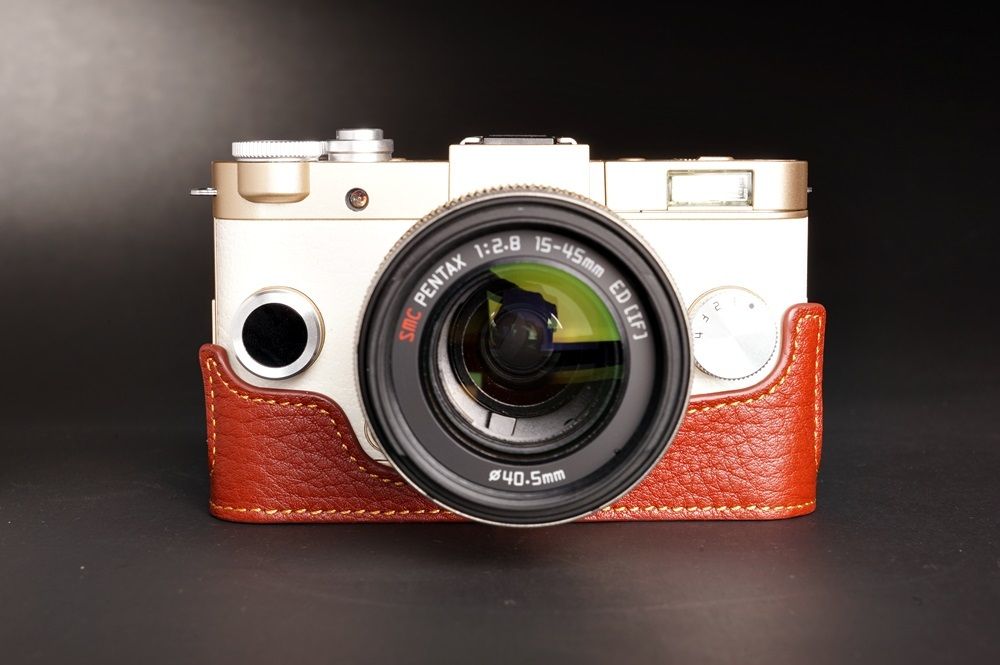 Genuine real Leather Full Camera Case bag for Pentax QS1 8.5 5-15 15 ...