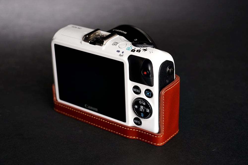 Handmade Genuine real Leather Full Camera Case bag for CANON EOS-M2 ...