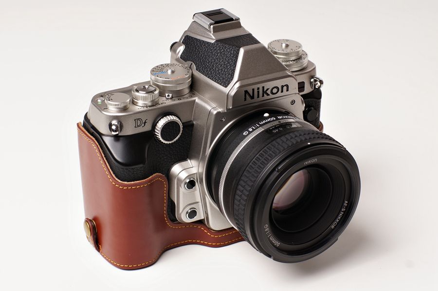 Genuine real Leather Full Camera Case bag cover for Nikon DF 50mm lens ...